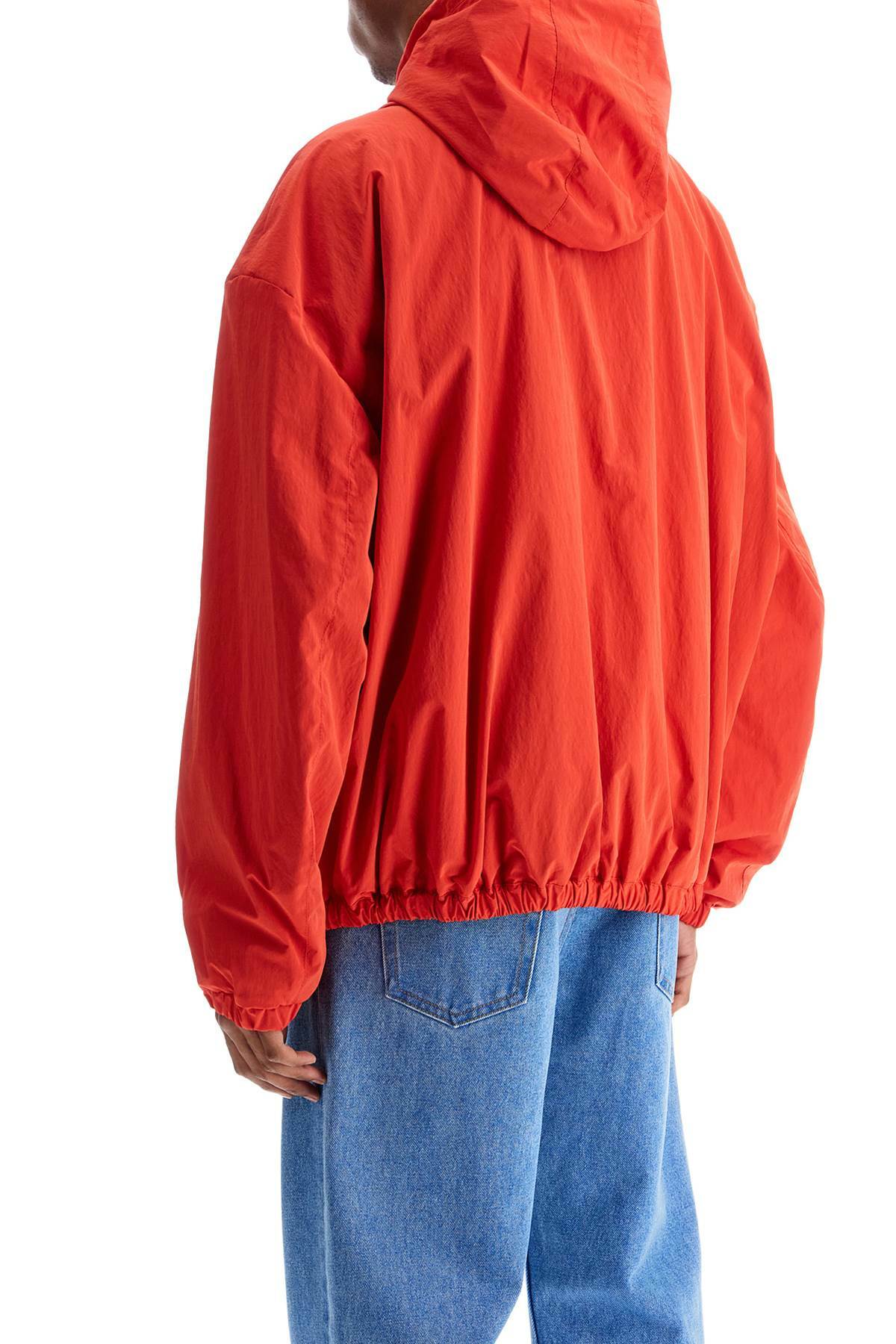 MARNI red hooded jacket in polyester with embroidered logo Red Marni