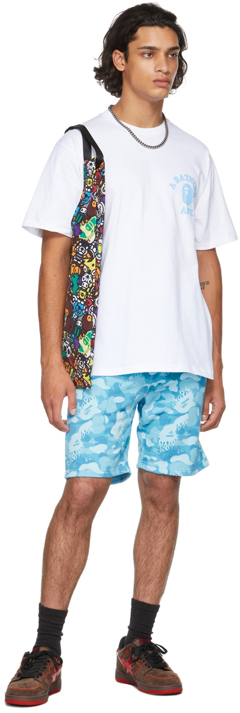 BAPE Blue Fire Camo Shorts A Bathing Ape