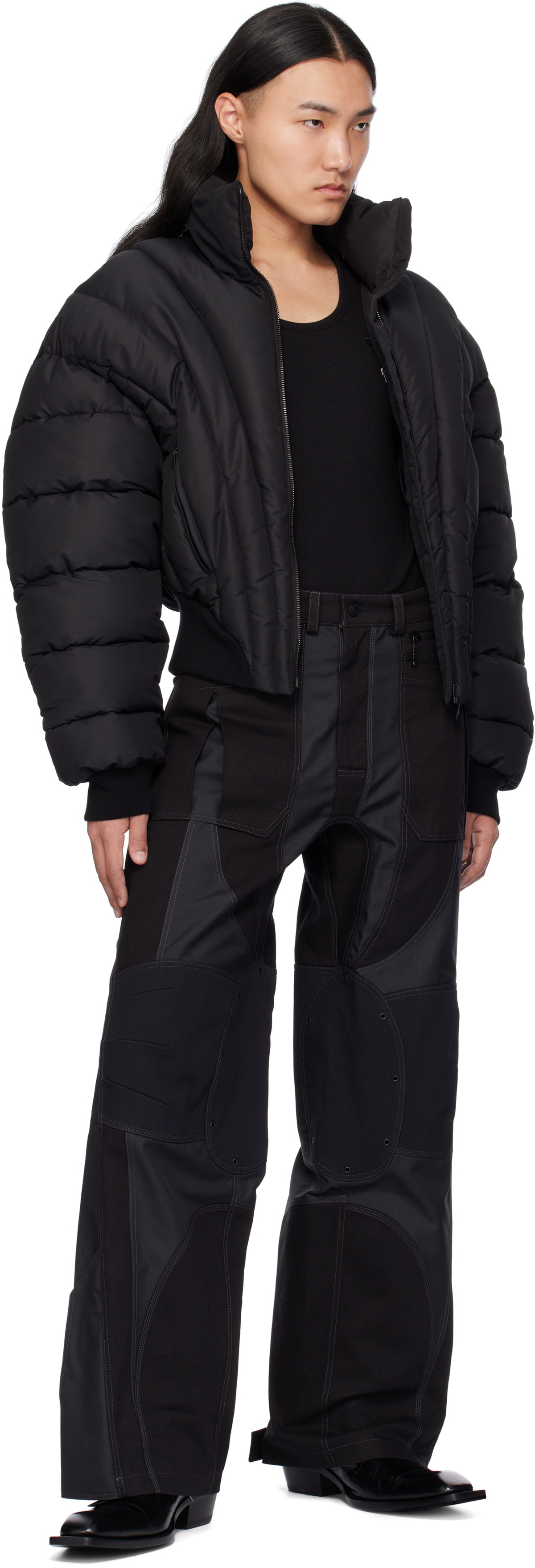 Mugler Black Padded Bomber Jacket Mugler