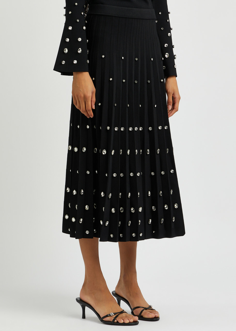 Jonathan Simkhai Primrose Crystal-embellished Stretch-knit Midi Skirt ...