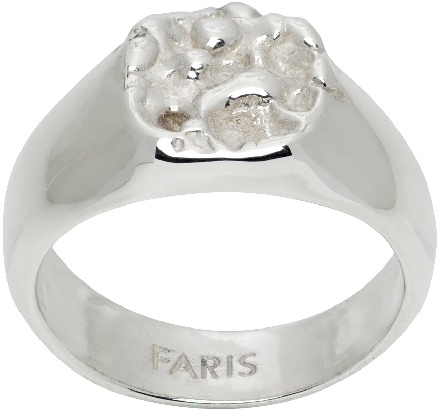 FARIS Silver Roca Crown Signet Ring Faris