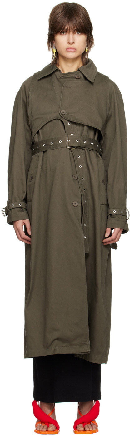 Ottolinger Khaki Otto Wrap Trench Coat Ottolinger