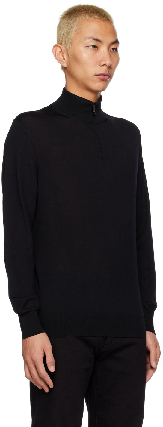 ZEGNA Black Zip Sweater Zegna