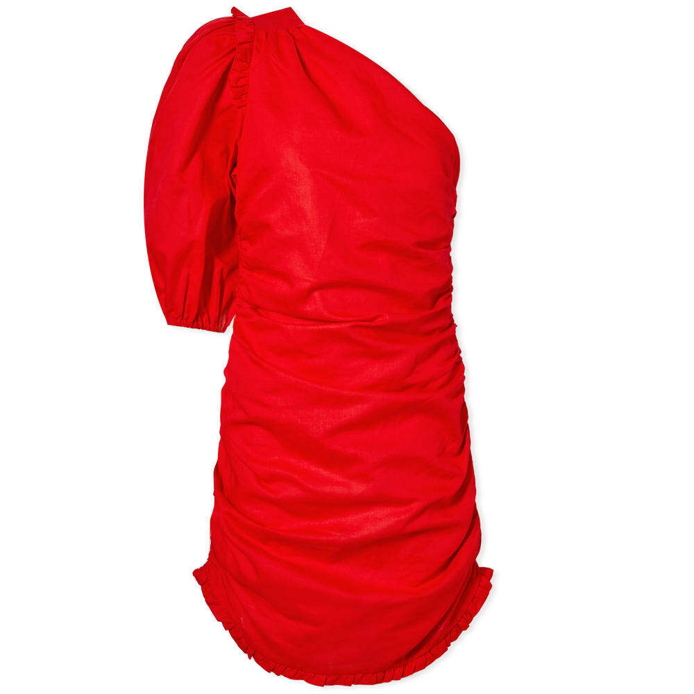 KITRI Women's Morera Cotton One Shoulder Mini Dress in Red KITRI