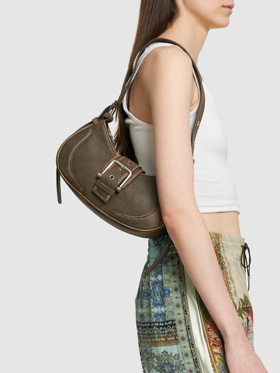 OSOI - Hobo Brocle Leather Shoulder Bag OSOI