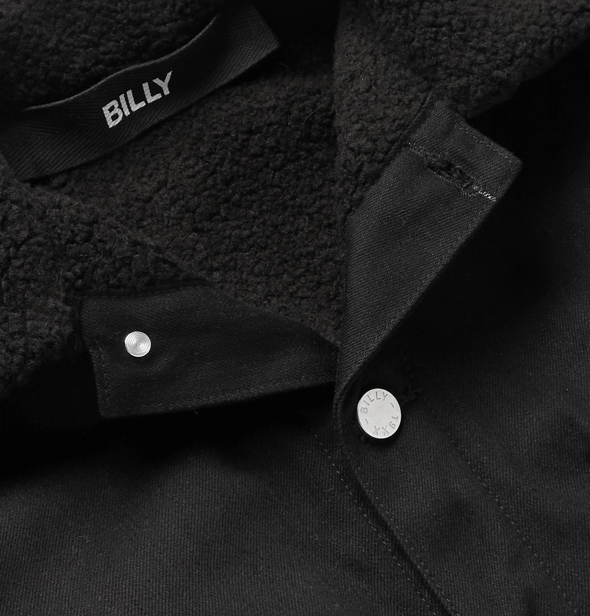 BILLY - Fleece-Lined Denim Jacket - Black Billy