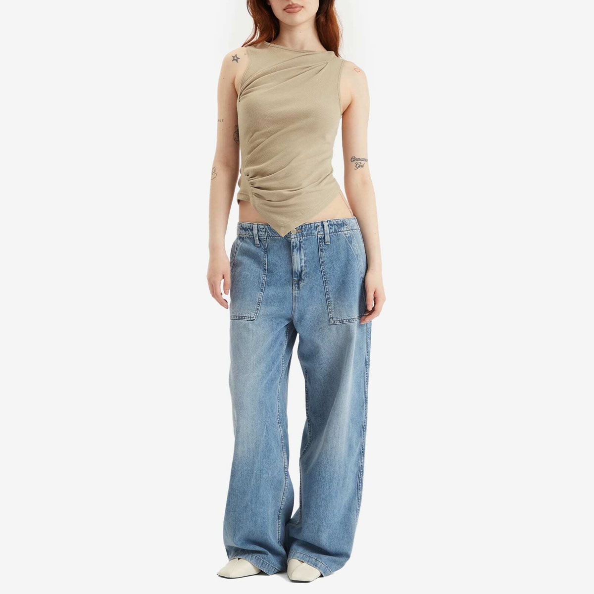 Good American Women's Lite Linen Denim Pants in Indigo Good American