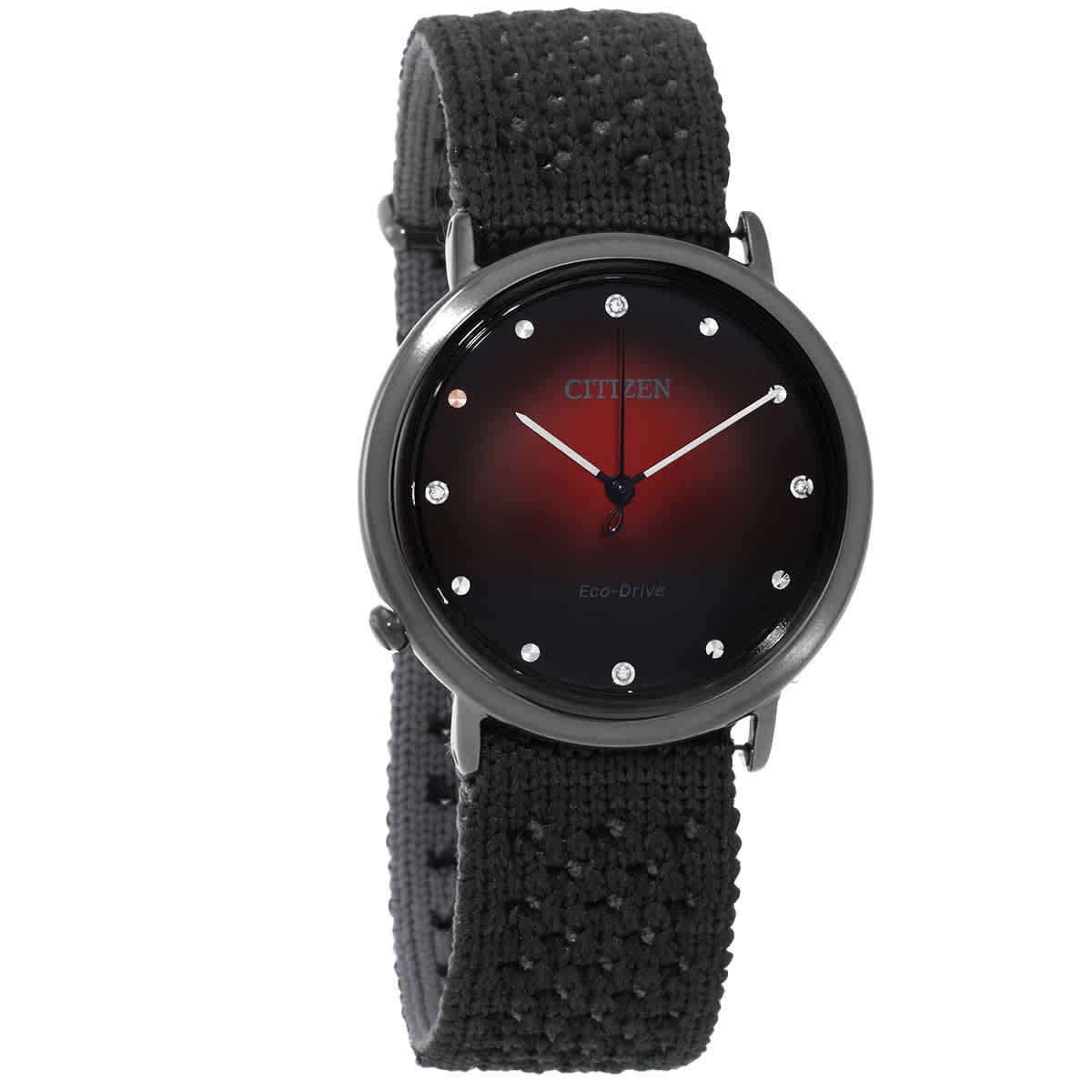 Citizen Eco-Drive Crystal Black Dial Ladies Watch EM1007-47E Citizen