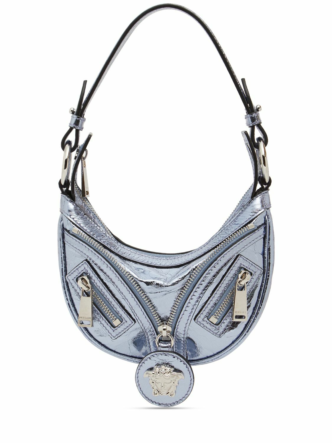 VERSACE - Mini Hobo Leather Shoulder Bag Versace