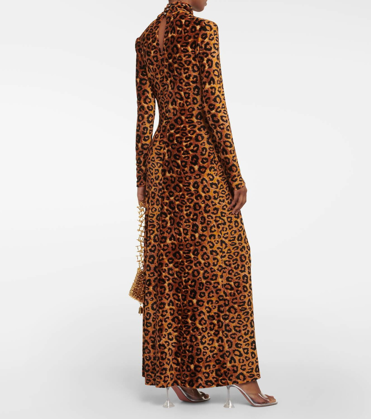 Rabanne Leopard Print Maxi Dress Paco Rabanne