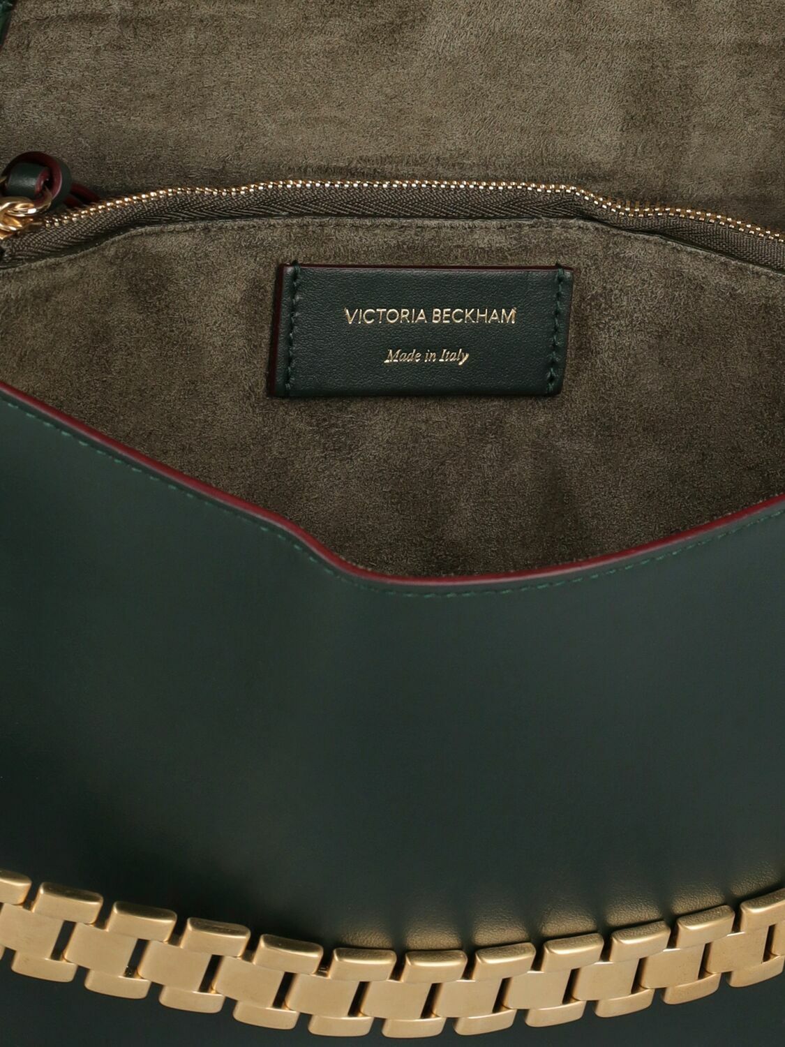 VICTORIA BECKHAM Chain Embossed Leather Shoulder Bag Victoria Beckham