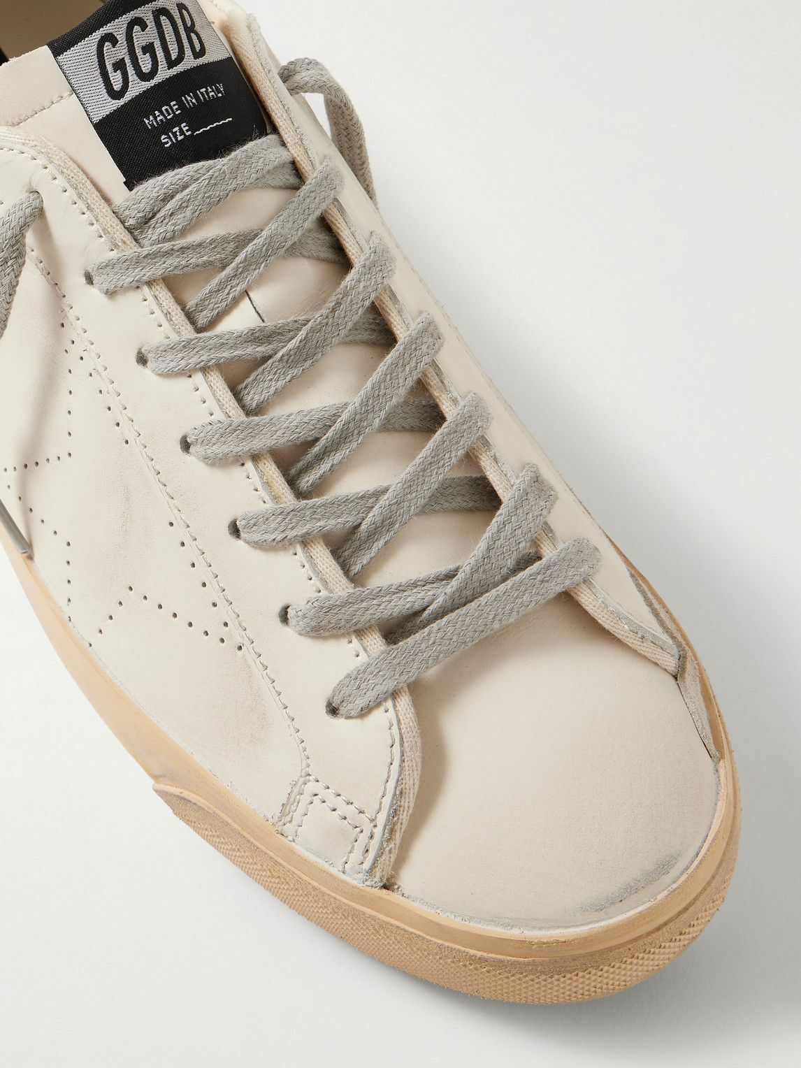 Golden Goose - Superstar Suede-Trimmed Distressed Leather Sneakers ...