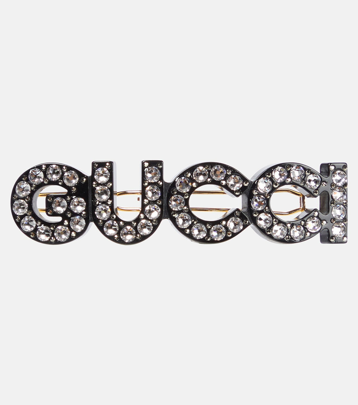 Gucci - Logo crystal-embellished hair clip Gucci