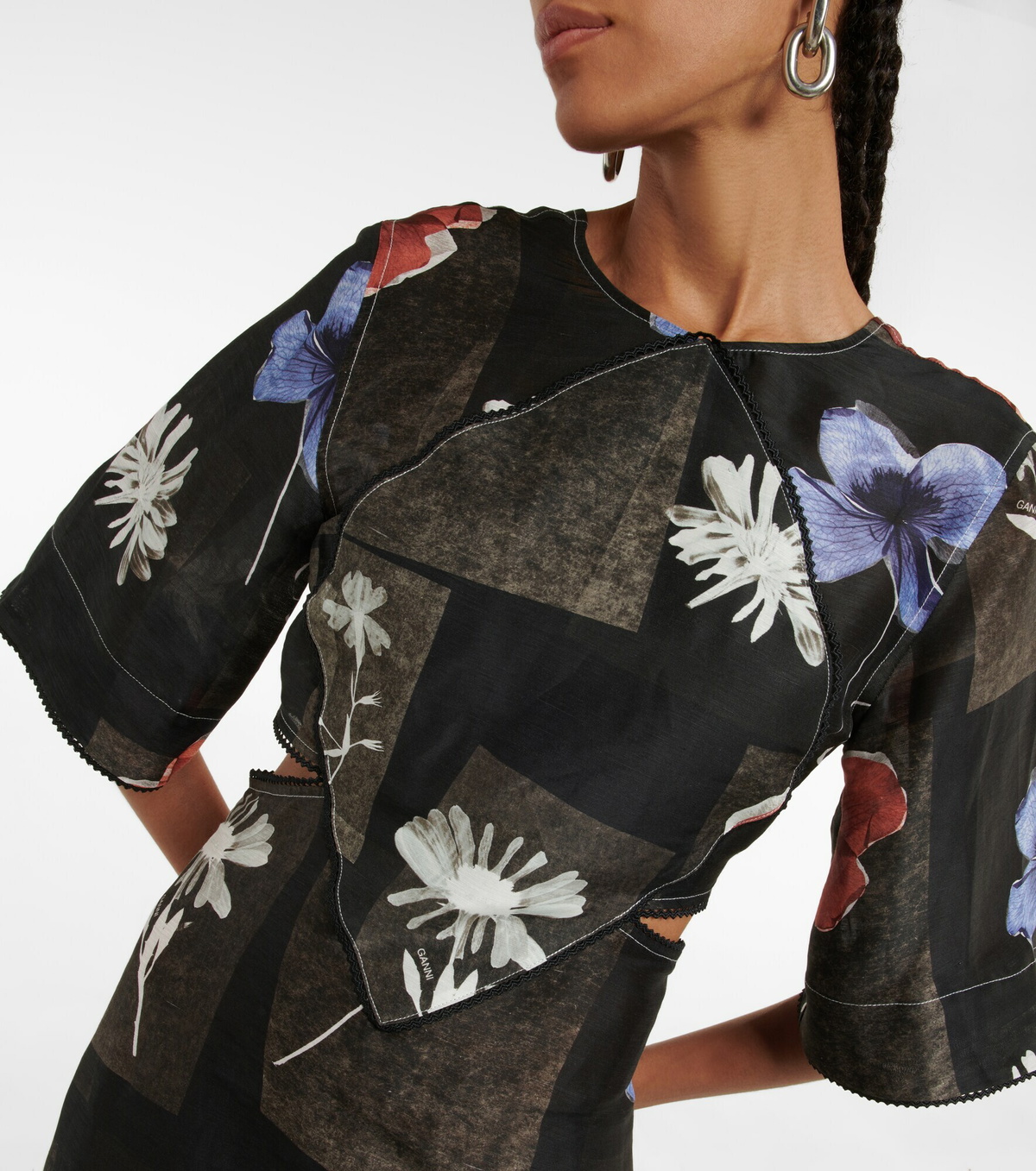 Ganni - Floral linen and silk maxi dress GANNI