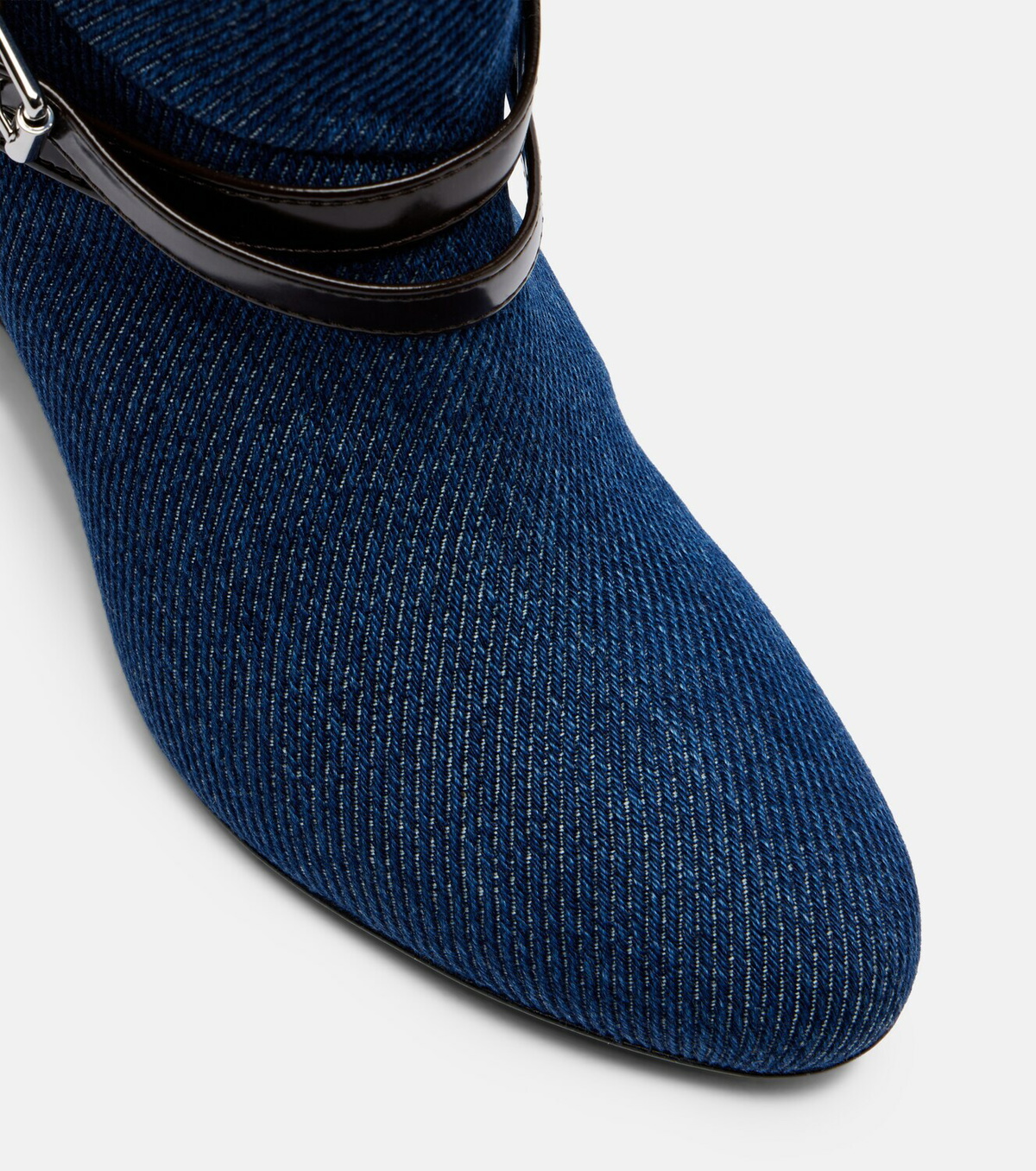 Ganni Kat denim knee-high wedge boots GANNI