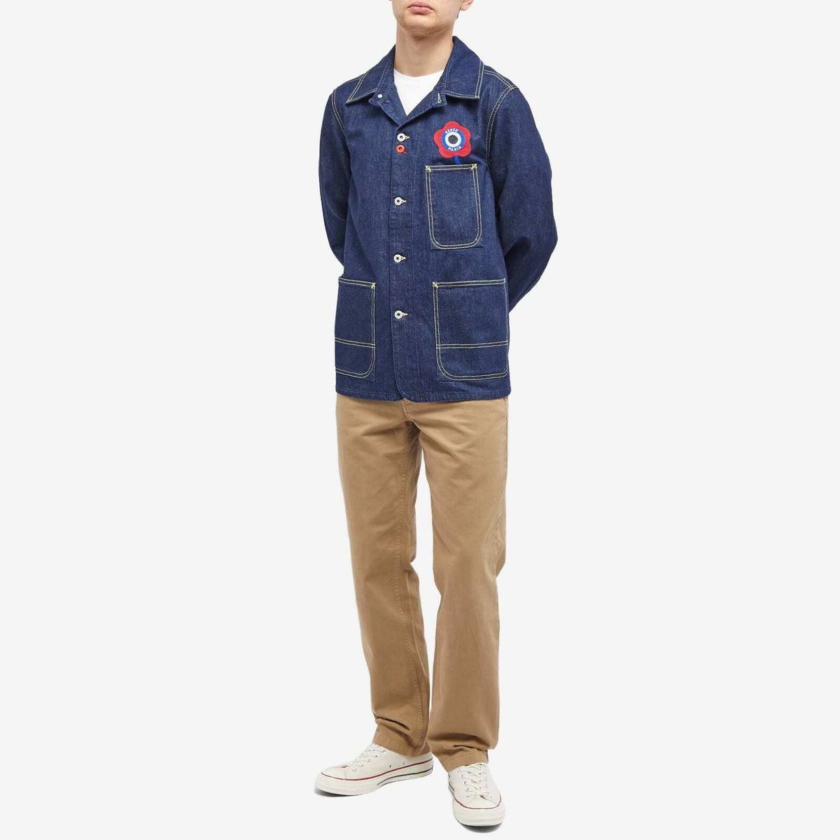 Kenzo Paris Men's Kenzo Target Workwear Jacket in Rinse Blue Kenzo Paris Men's Kenzo Target Workwear Jacket in Rinse Blue