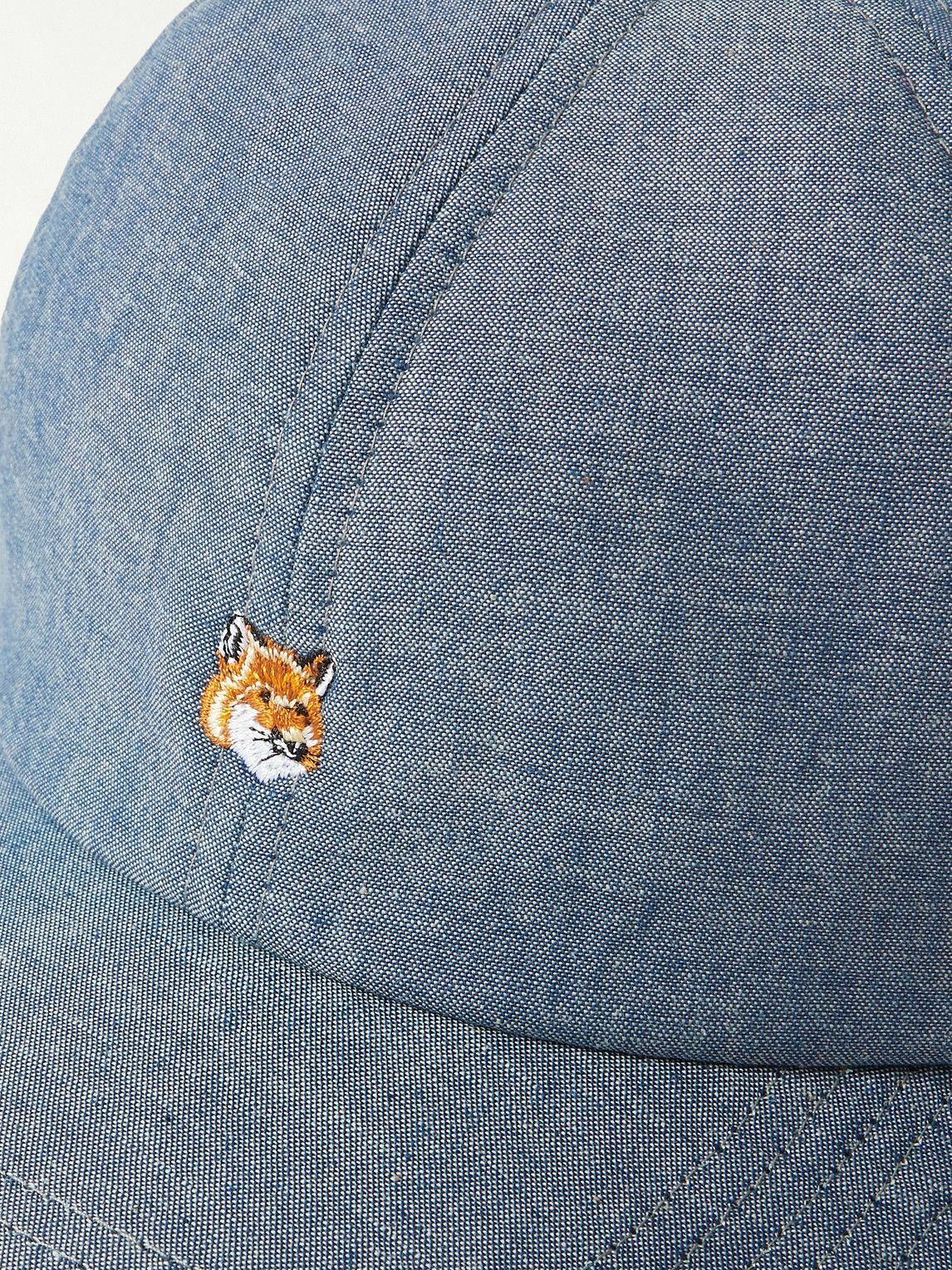 Maison Kitsuné - Logo-Embroidered Cotton-Chambray Baseball Cap Maison ...