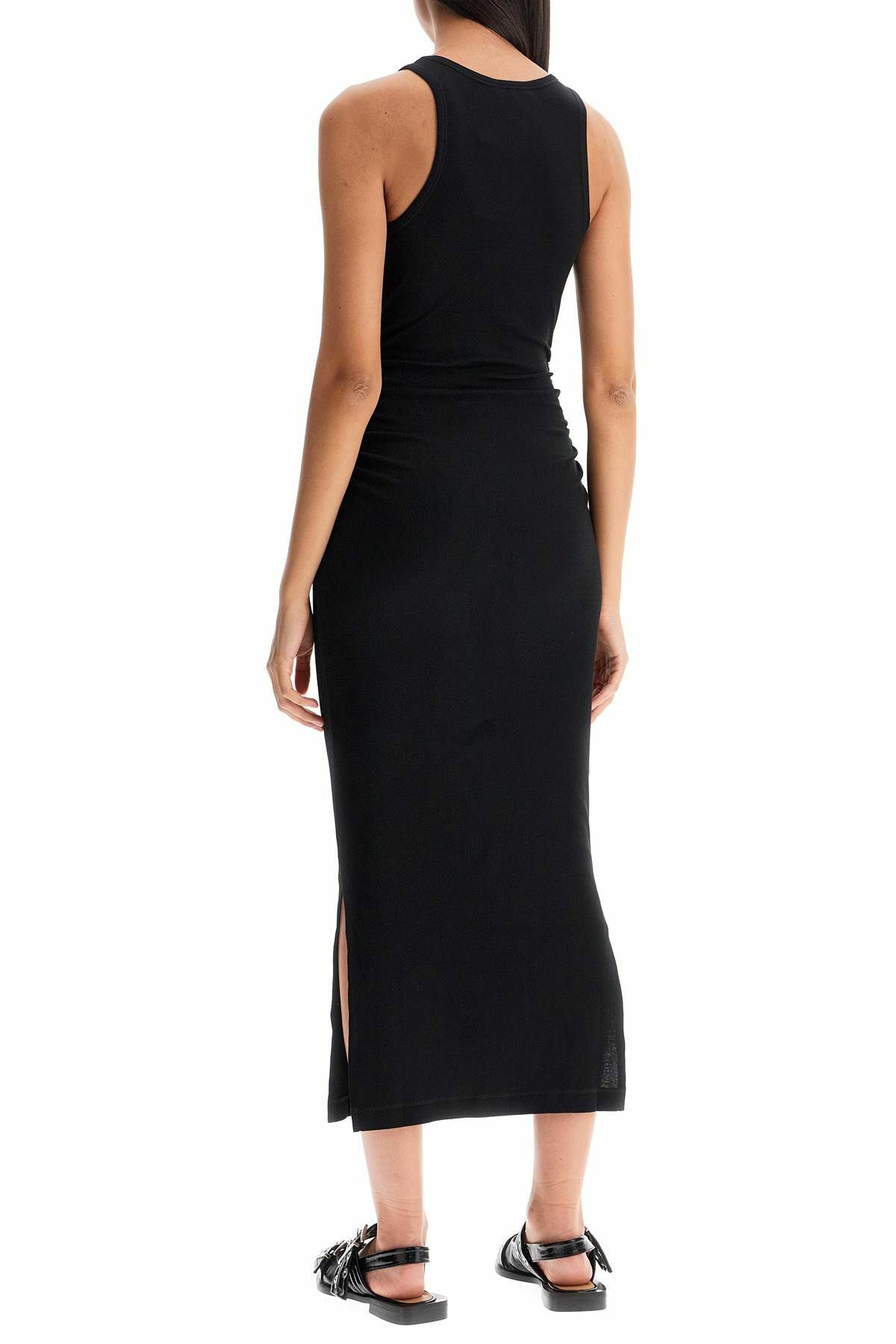 GANNI ribbed jersey tank dress Black GANNI