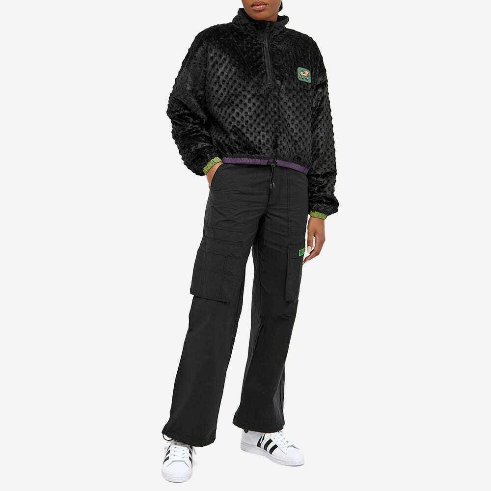Brain Dead Women's Bubble Fur Mock Neck Fleece Jacket in Black Brain Dead