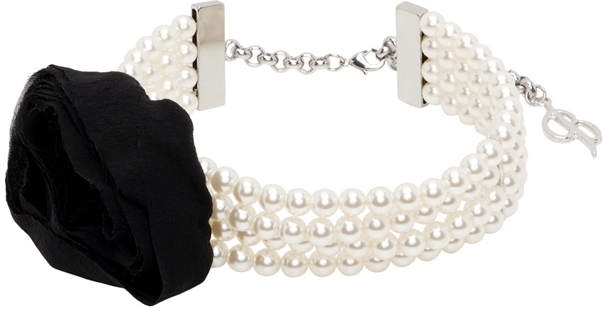 Blumarine White Rose Choker Blumarine