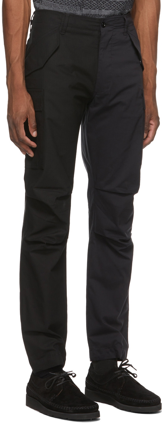 4SDESIGNS Black Combo Cargo Pants 4SDESIGNS
