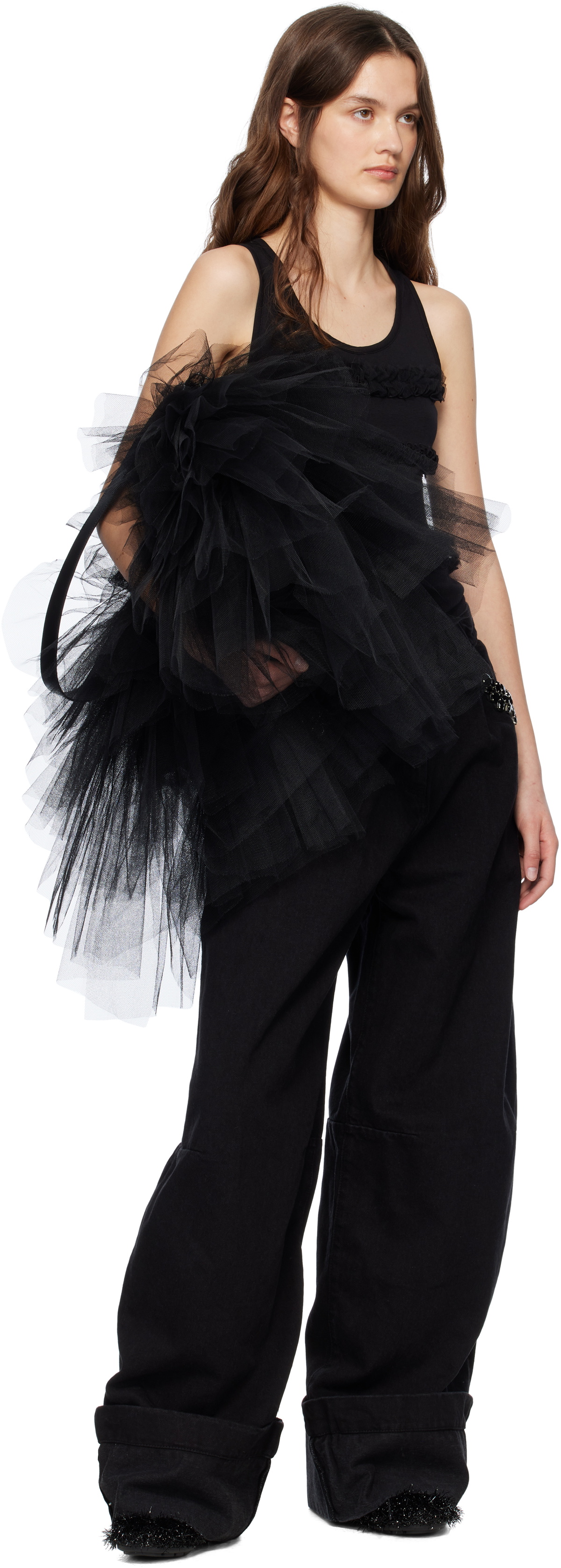 Simone Rocha Black Oversized Frilly Tutu Bag Simone Rocha