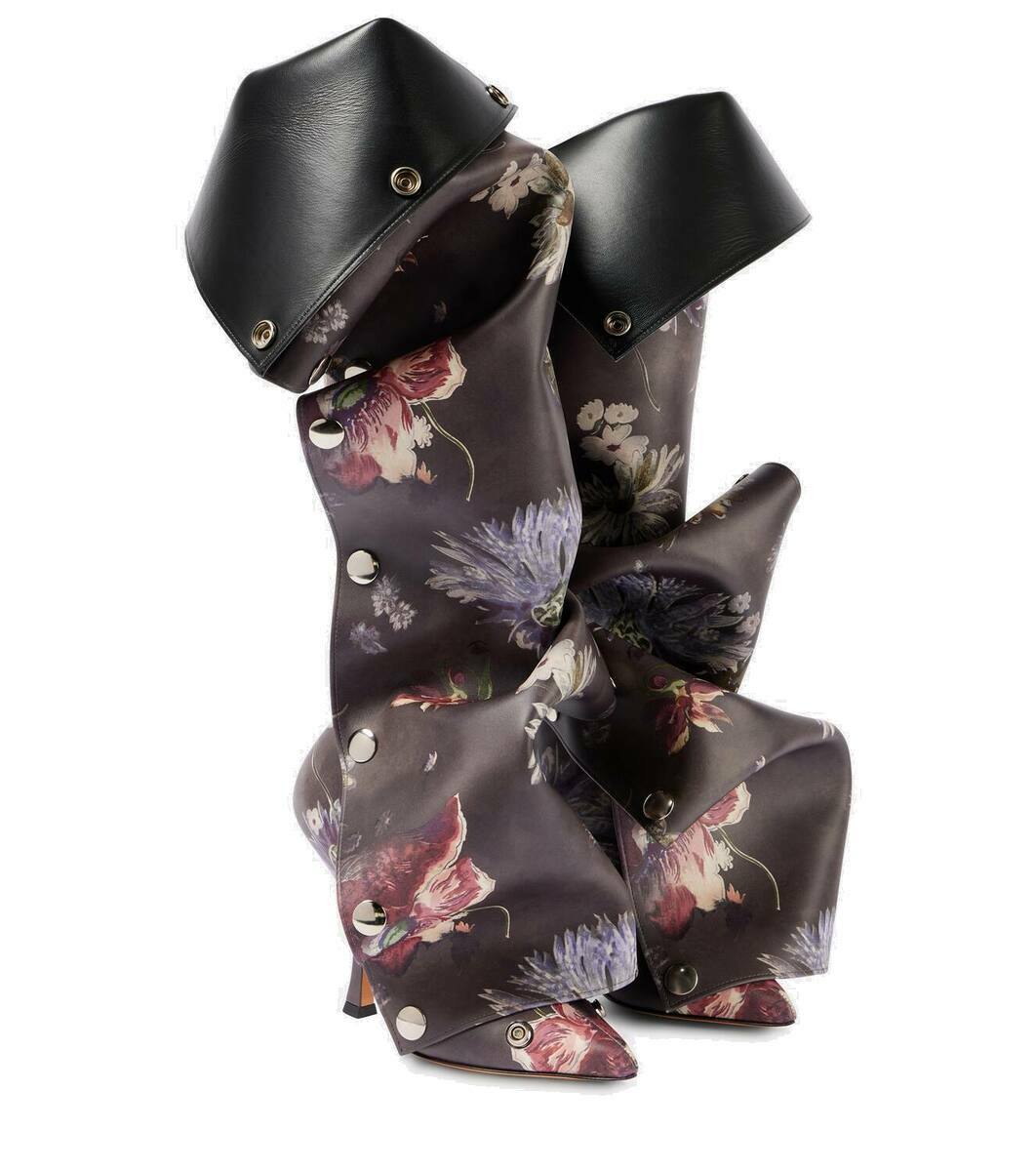 Y/Project Snap 100 floral leather knee-high boots Y/Project