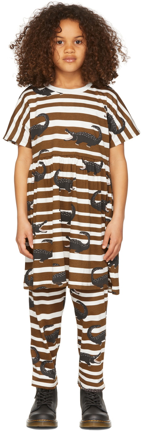 Mini Rodini Kids Brown Crocodile Dress Mini Rodini