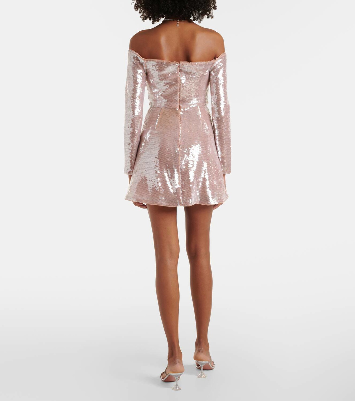 Self-Portrait Sequined off-shoulder minidress Self-Portrait