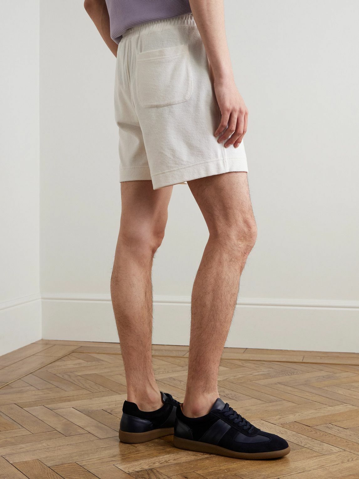 Mr P. - Straight-Leg Cotton-Terry Drawstring Shorts - Neutrals Mr P.