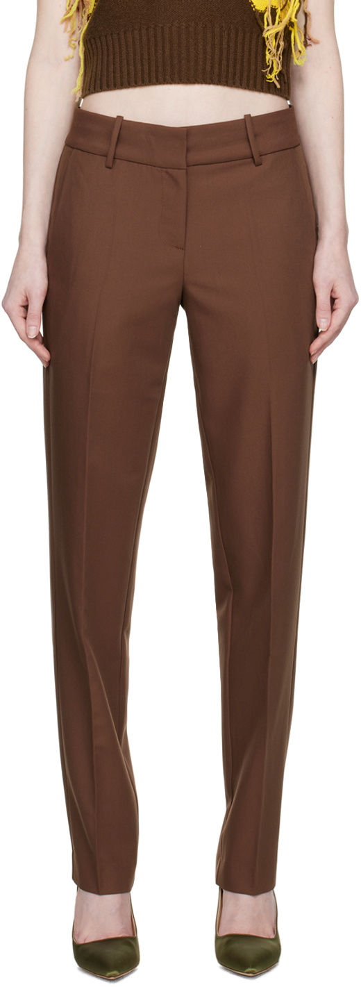 WYNN HAMLYN Brown Partner Trousers Wynn Hamlyn