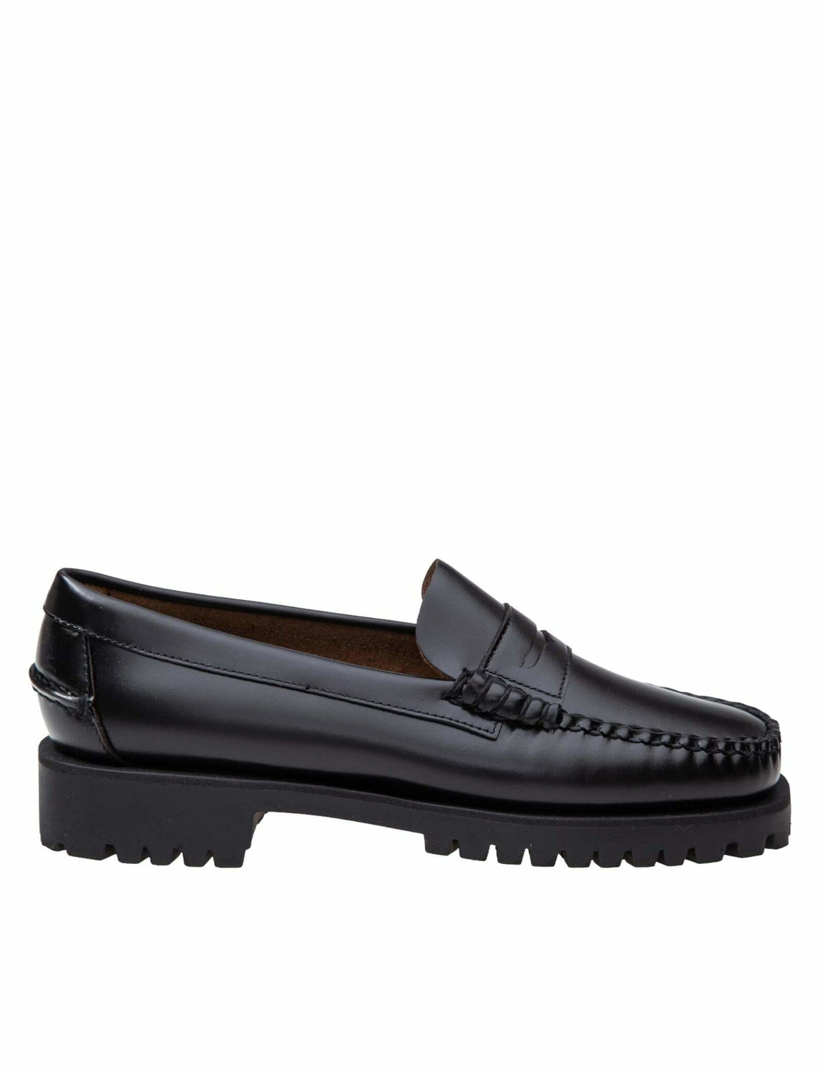 Sebago Dan Lug Loafers In Black Leather Sebago