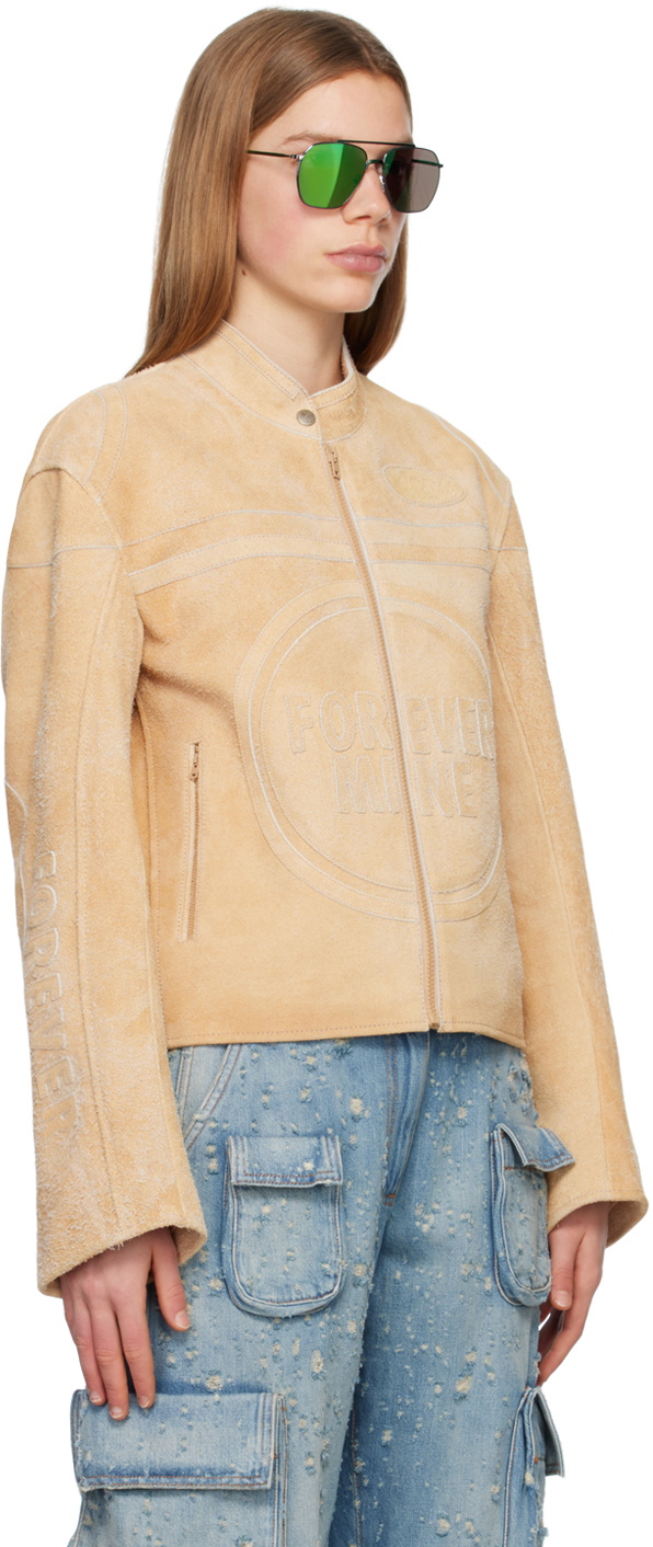 Acne Studios Beige 'Forever Mine' Leather Jacket Acne Studios
