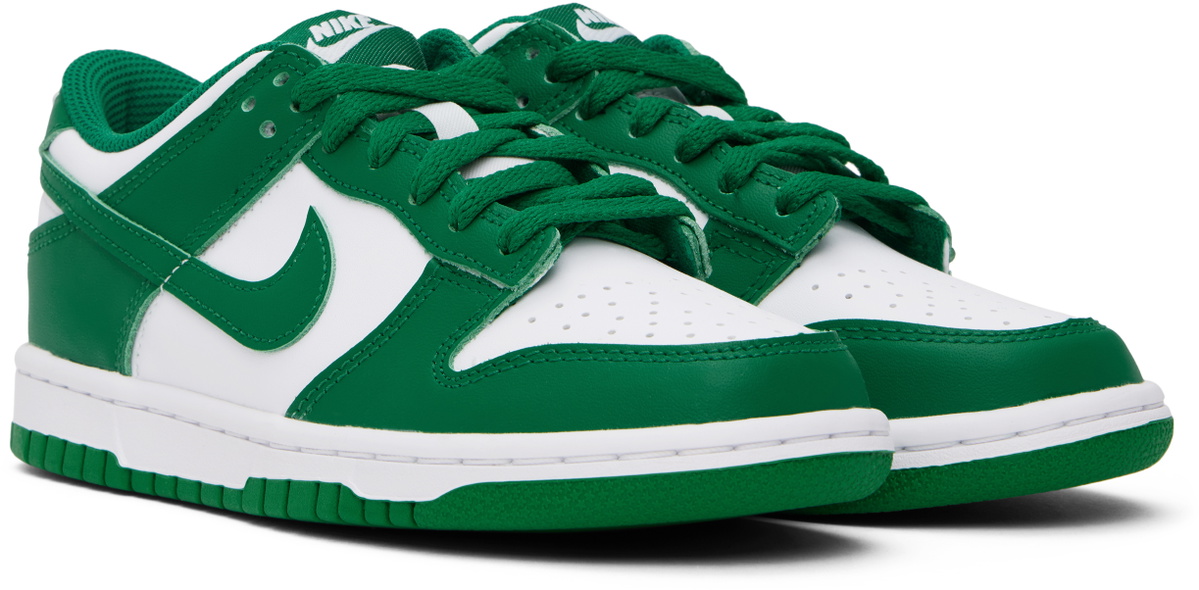 Nike Big Kids Green & White Dunk Low Sneakers Nike