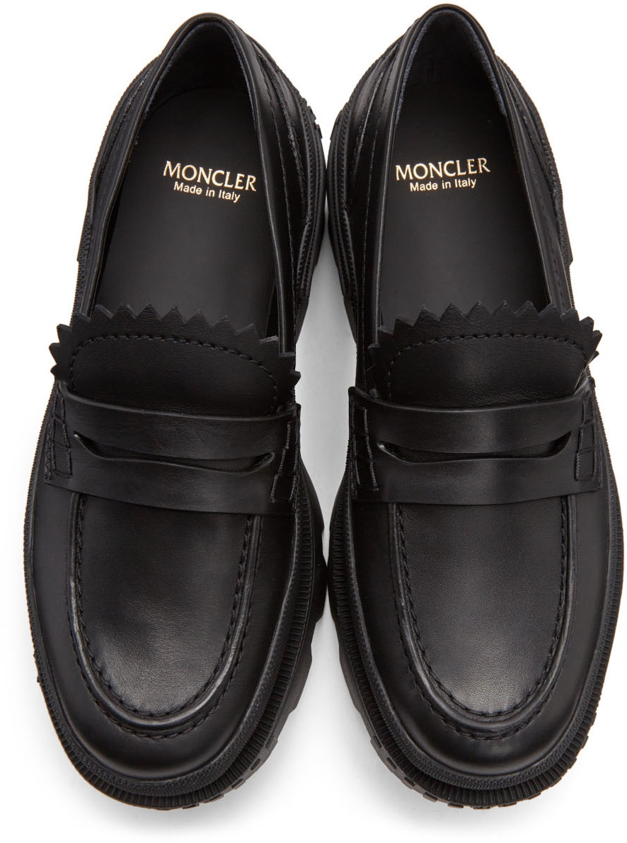 Moncler Black Leather Maxence Loafers Moncler