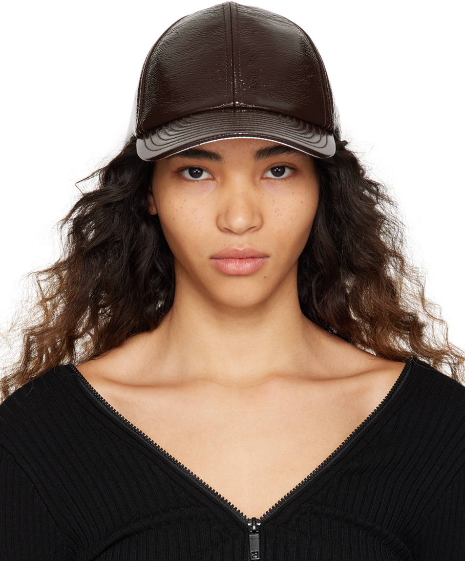 Courrèges Brown Classic Vinyl Cap Courreges
