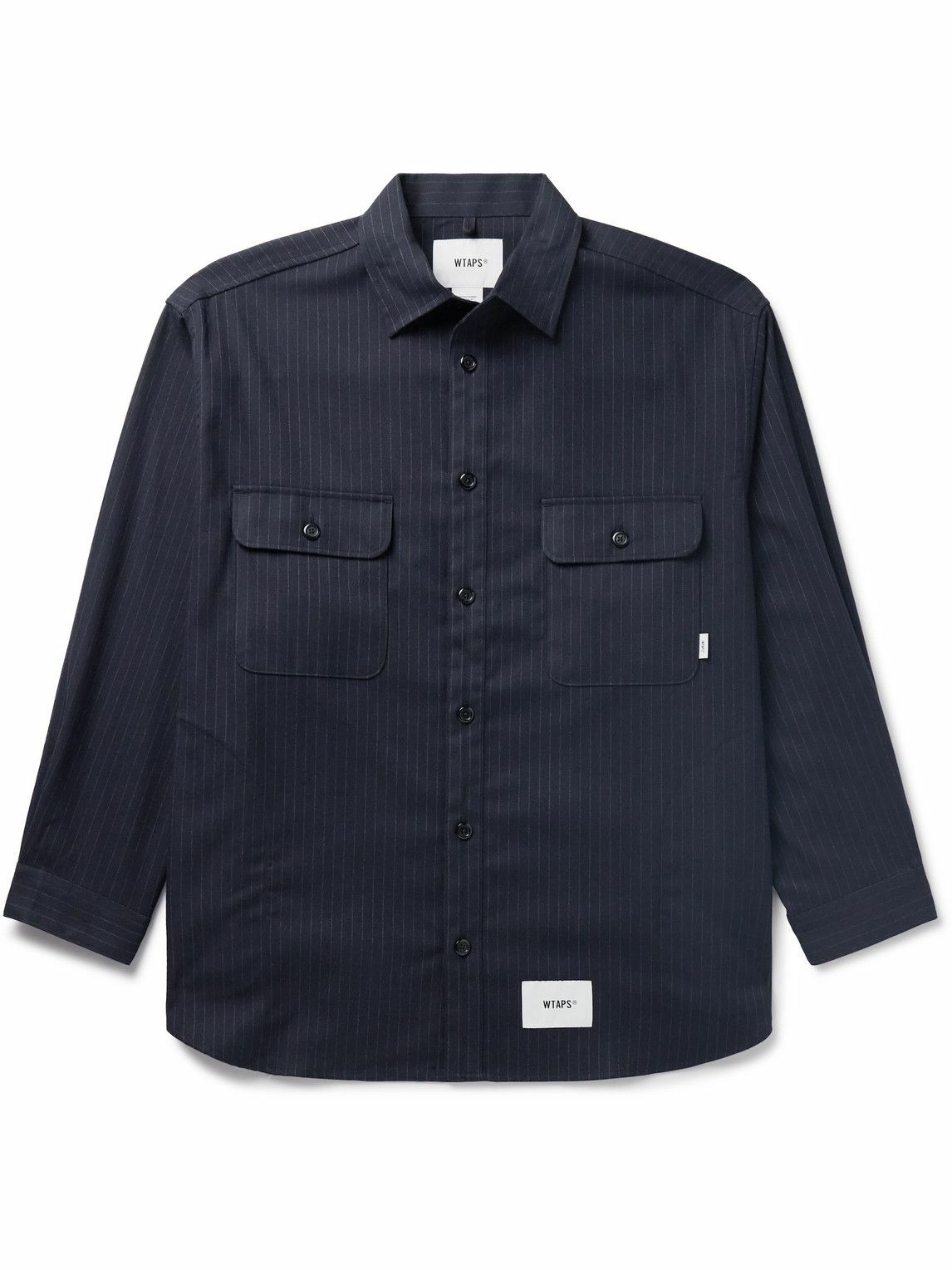 WTAPS - Pinstriped Twill Shirt - Blue WTAPS