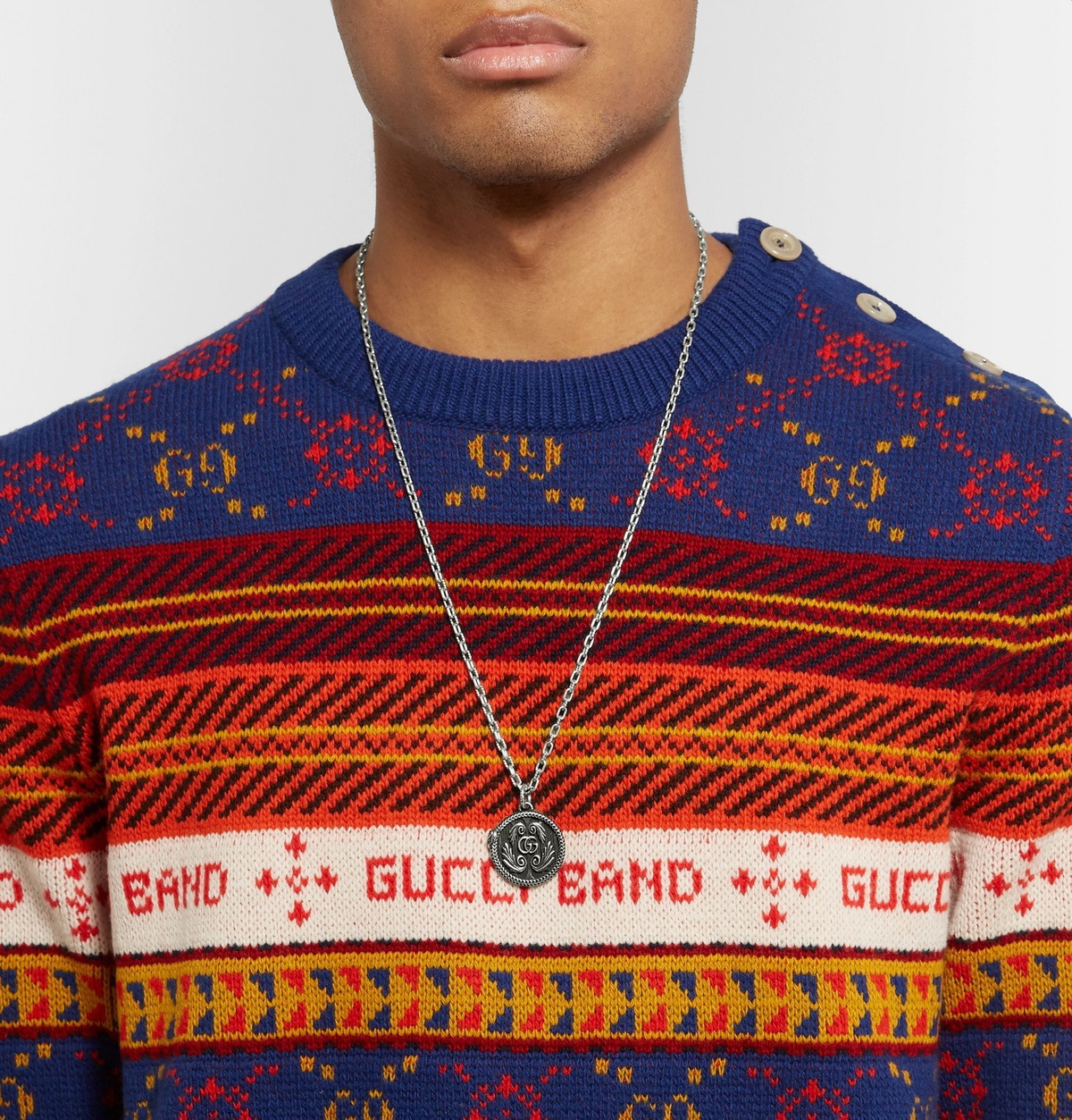 Gucci - Logo-Embossed Burnished Sterling Silver Necklace - Silver Gucci