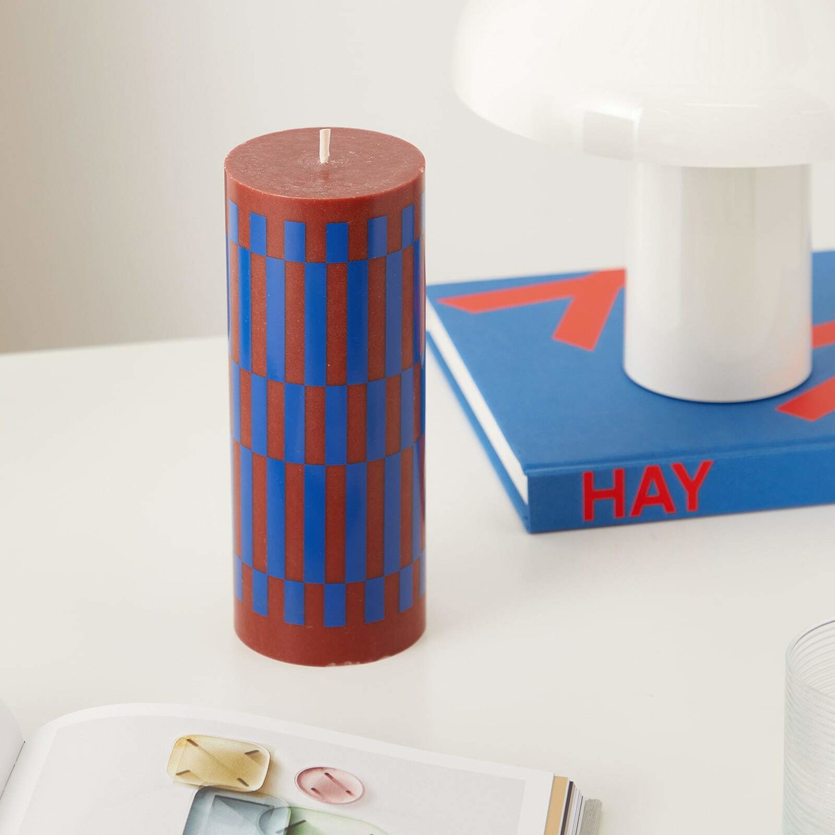 HAY Column Candle Medium in Brown/Blue HAY
