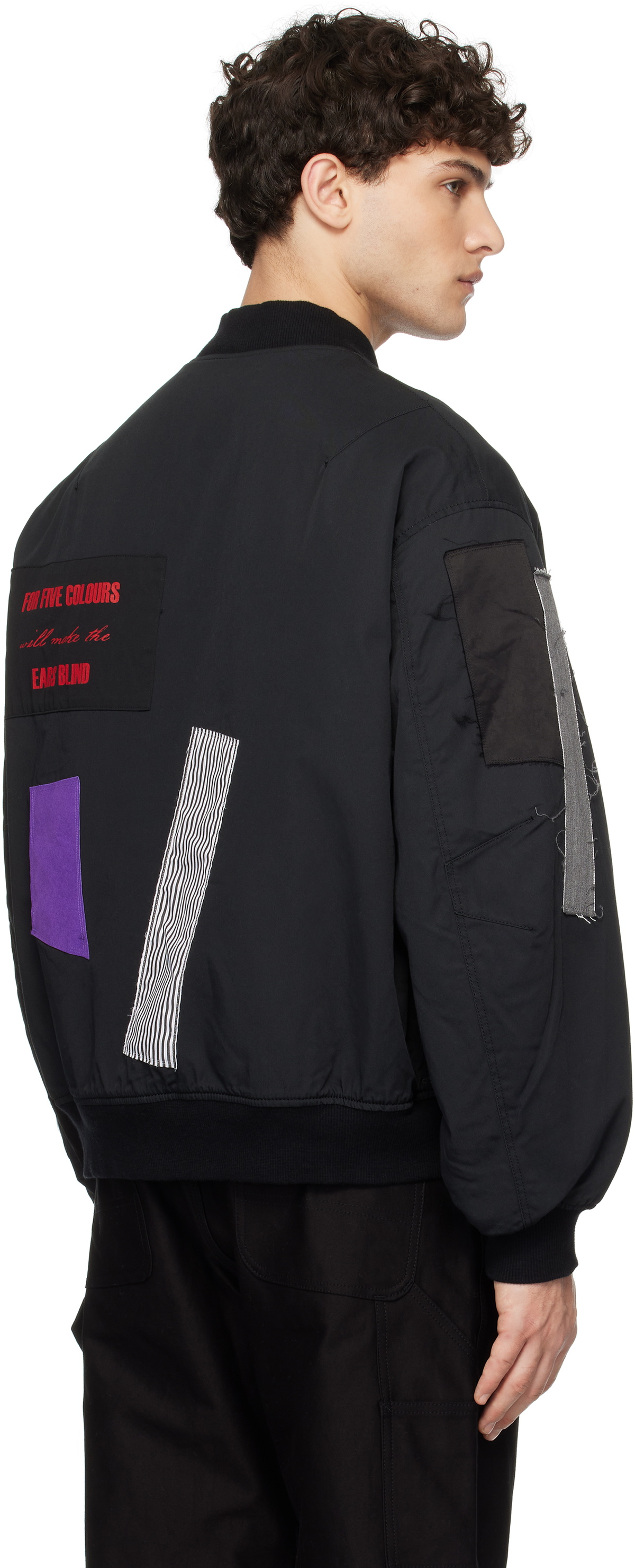 UNDERCOVER Black Appliqué Bomber Jacket Undercover