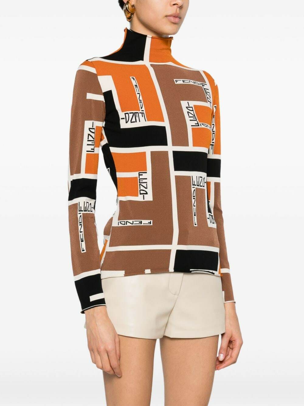 FENDI - Printed High-neck Top Fendi