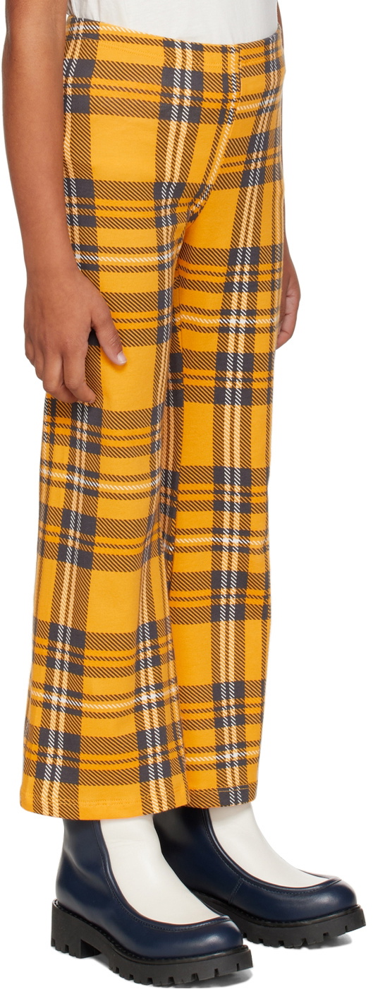 Mini Rodini Kids Yellow Check Trousers Mini Rodini