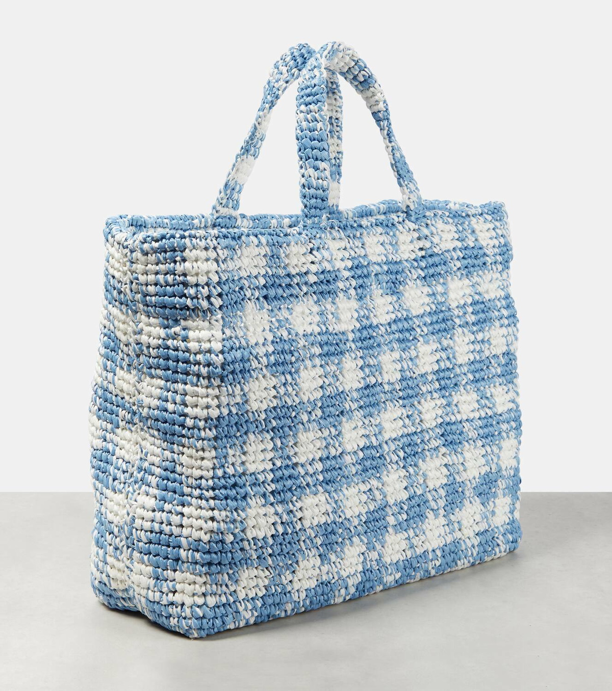 Prada Logo raffia-effect shopper Prada