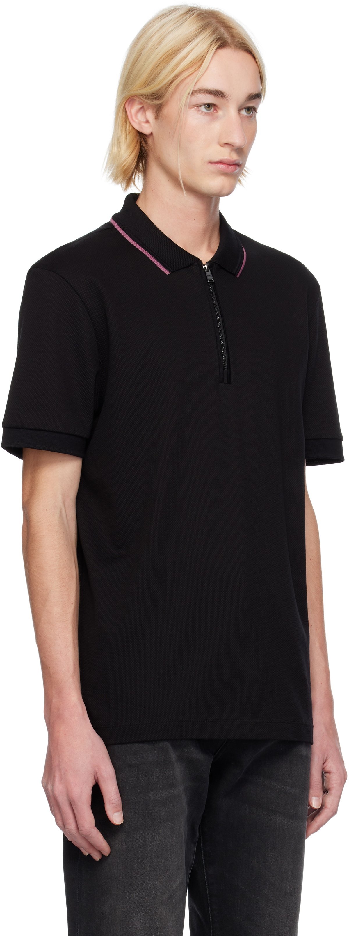 BOSS Black Zip Placket Polo BOSS