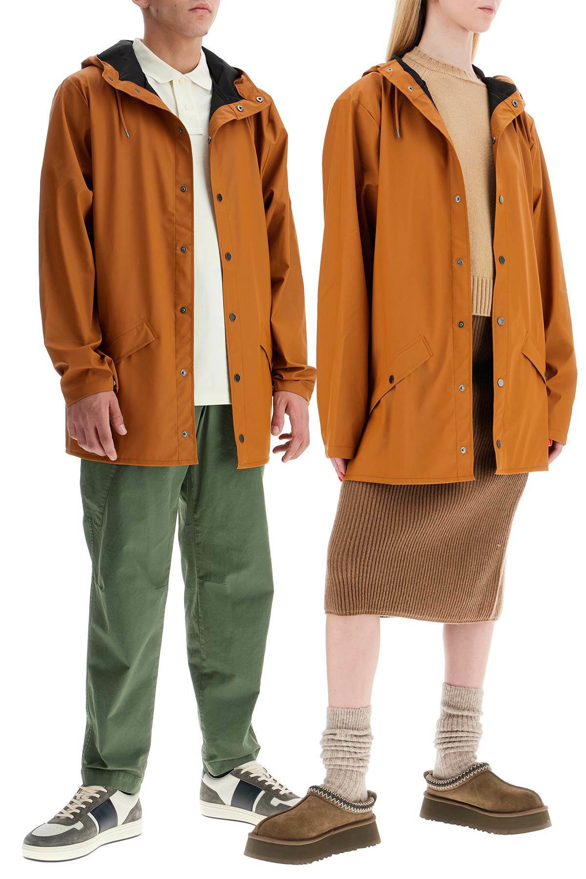 RAINS unisex rain jacket Orange Rains