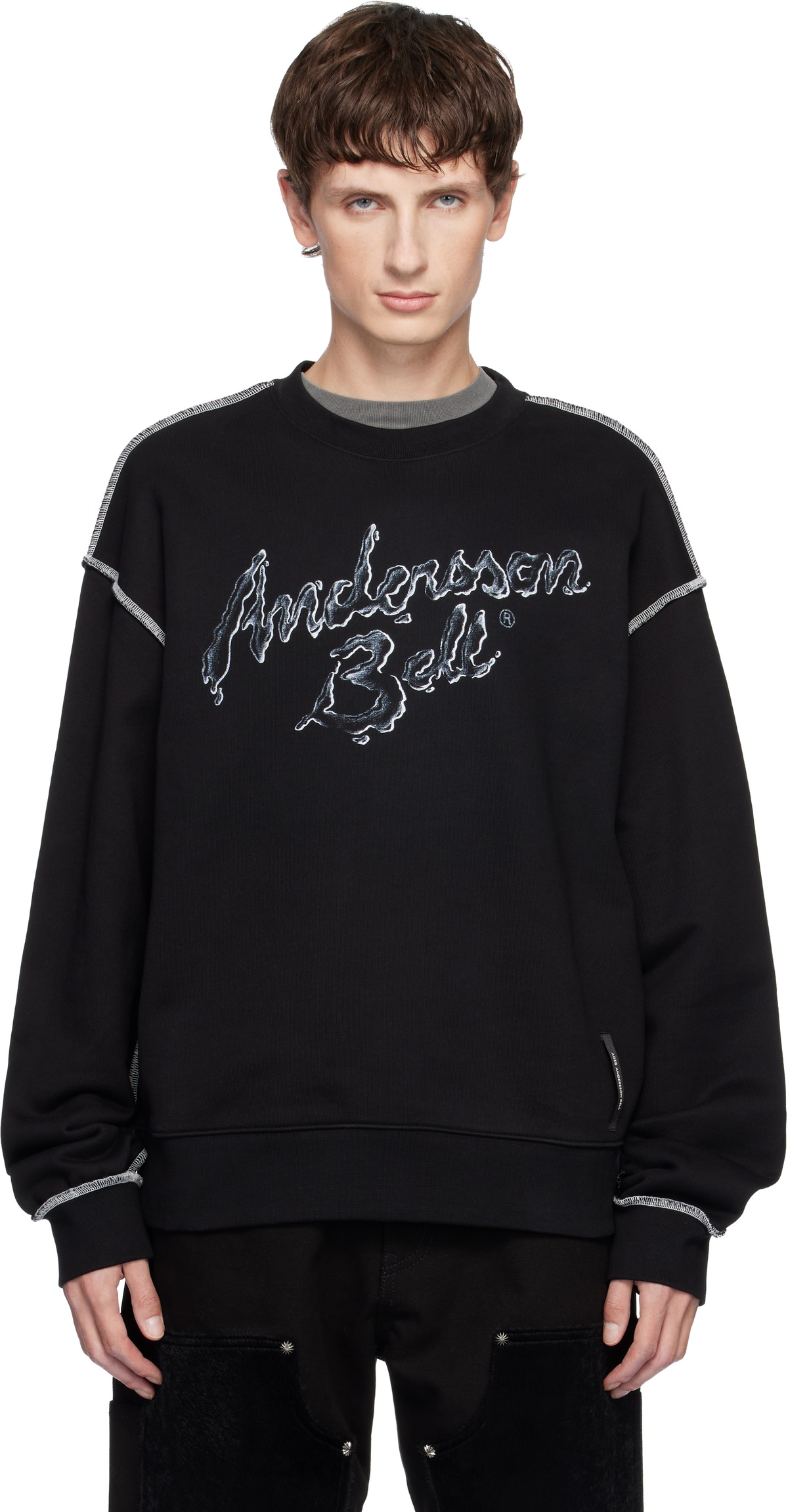 Andersson Bell Black Liquid Logo Sweatshirt Andersson Bell