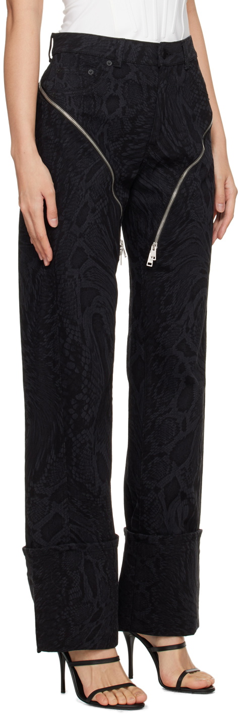 Mugler Black Laser Snake Jeans Mugler