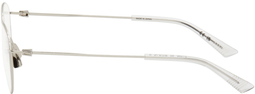 Bottega Veneta Silver Round Glasses Bottega Veneta