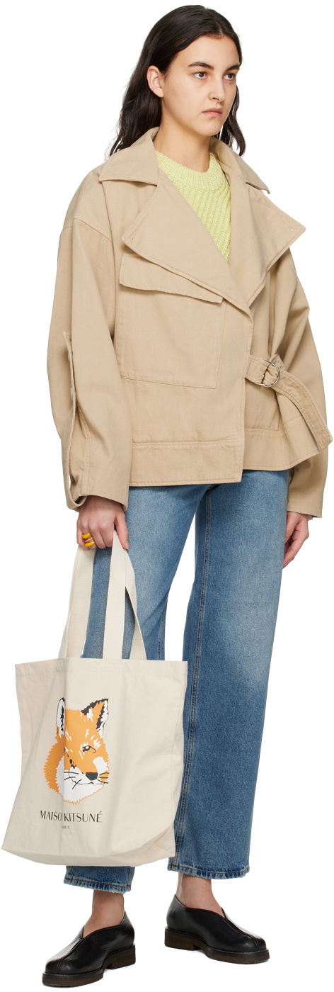 Maison Kitsuné Off-White Fox Head Tote Maison Kitsune