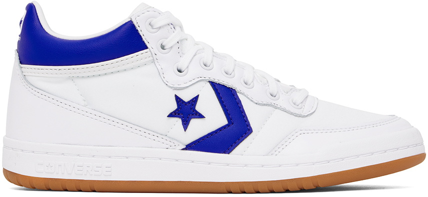 Converse White & Blue CONS Fastbreak Pro Mid Top Sneakers Converse